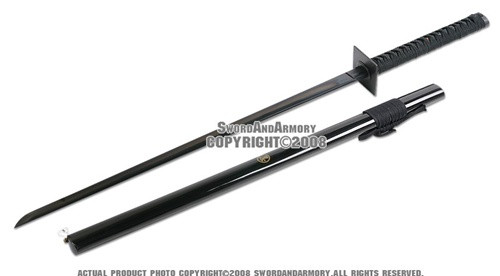 Shinobi Ninja Sword Hand Honed Sharp Edge Black Blade with Hidden ...