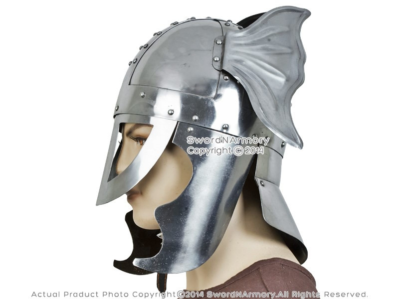 Medieval Knight Viking Helmet Norman Winged Wearable Helm w/ Liner ...