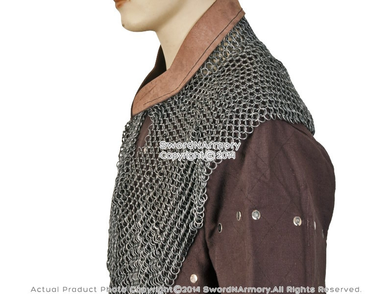 Medieval Chainmail Aventail Neck Protector w/ High Tensile Rings ...