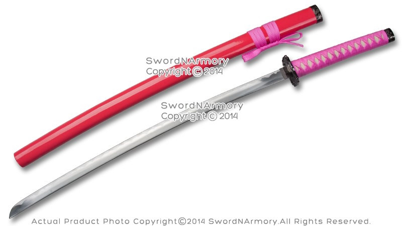 Pink Classic Dragon Japanese Samurai Katana Sword Cosplay