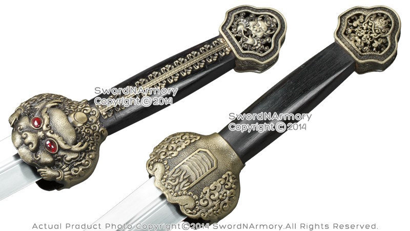 Qing Dynasty Qian Long Dragon Sword Handmade Chinese Emperor Jian Sharp ...