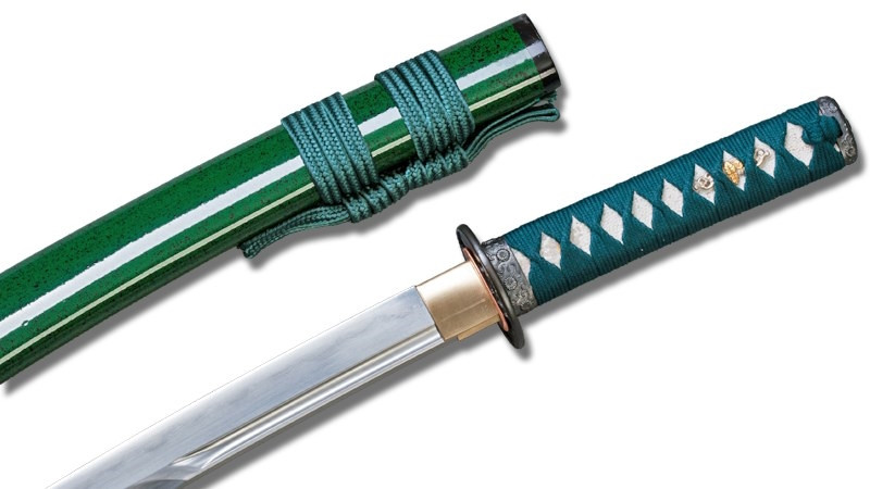 2nd Gen Kiku Munetoshi DH Forge Folded Steel Unokubi Wakizashi Samurai ...