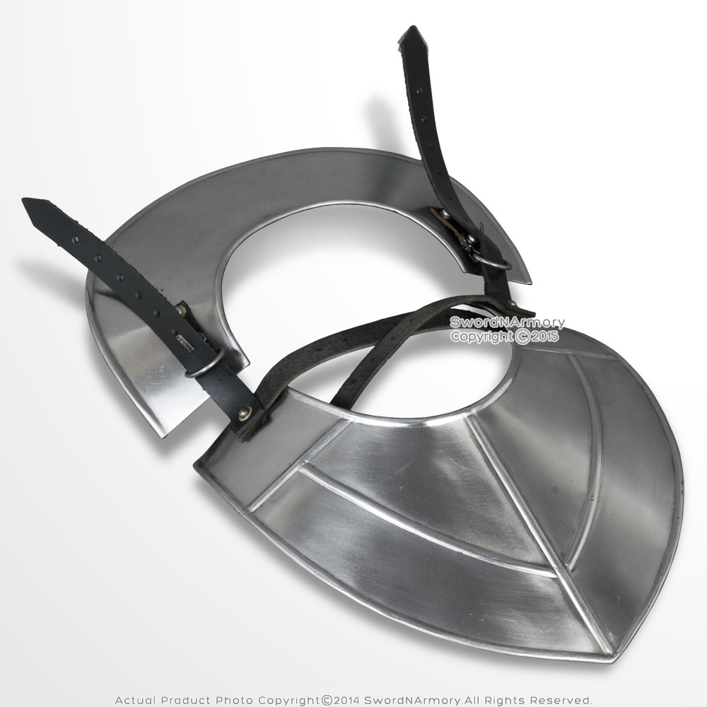 Medieval Gorget Neck Plate Armor 18 Gauge Steel LARP Renaissance Costume