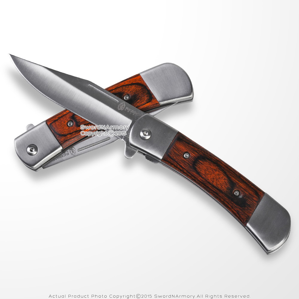 Buckshots Spring Assisted Opening Hunter Folding Pocket Knife with G10 ...
