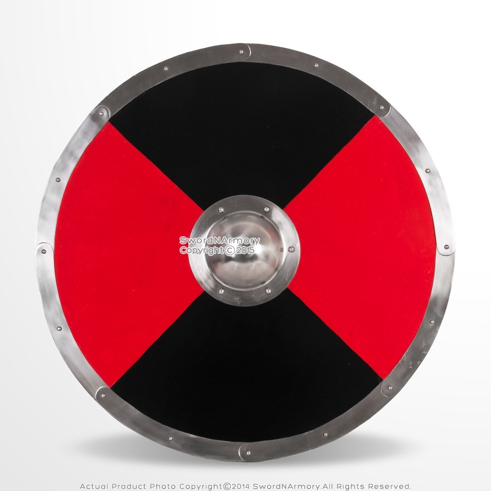 30" Functional Viking Norse Wooden Large Round Shield with Steel Boss ...