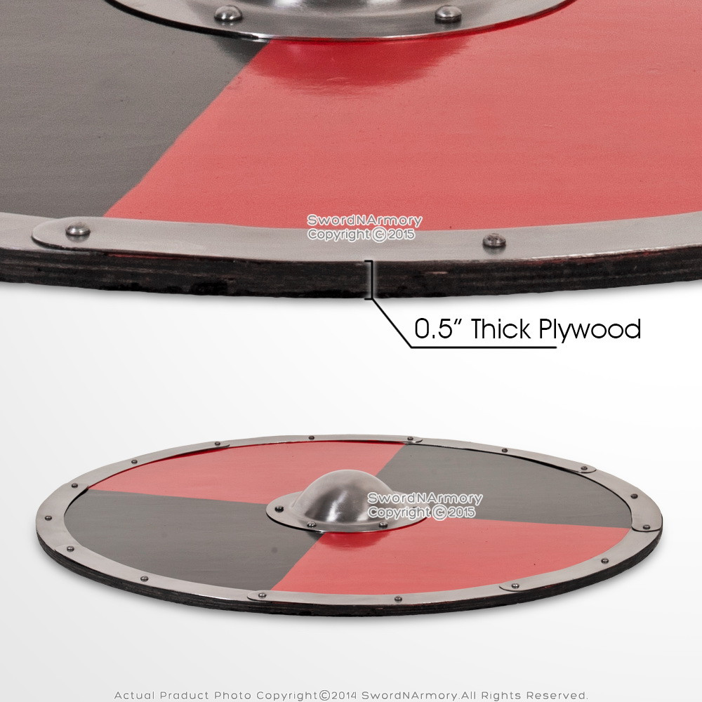 30" Functional Viking Norse Wooden Large Round Shield with Steel Boss ...