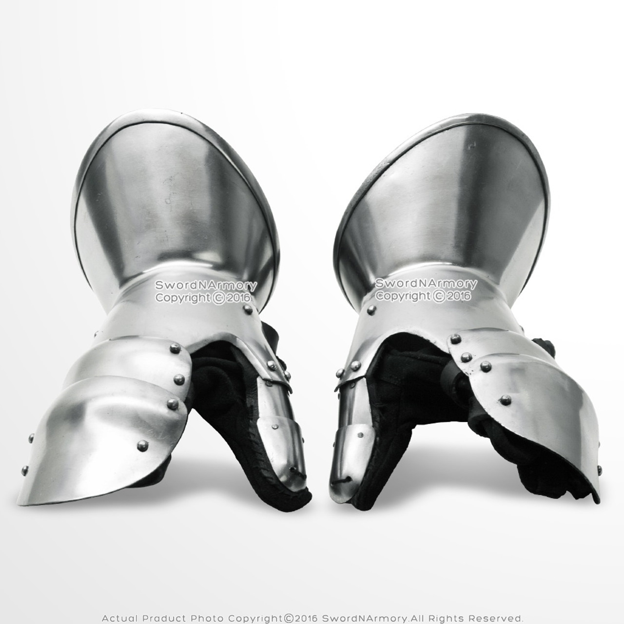 Functional Medieval Reenactment SCA Milanese Gauntlets 16G Steel Mitten ...