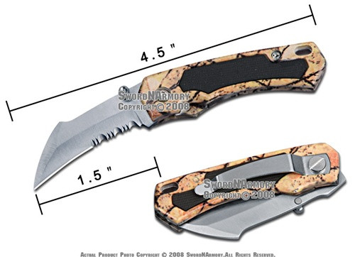 Toucan Liner Lock Pocket Folder Knife With Serrated Blade