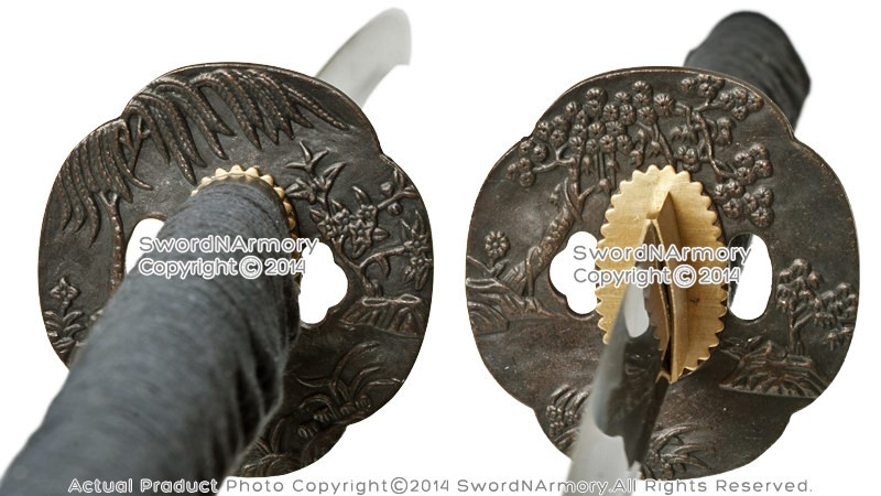 41"Hand Honed Samurai Katana Sword Sakura Tsuba Cherry Blossom Scab ...