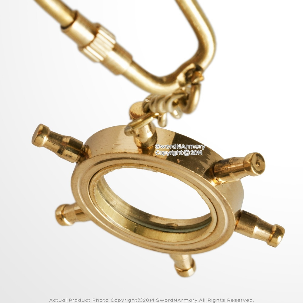 Handmade Brass Maritime Ship Navigation Sailing Wheel Keychain Nautical ...