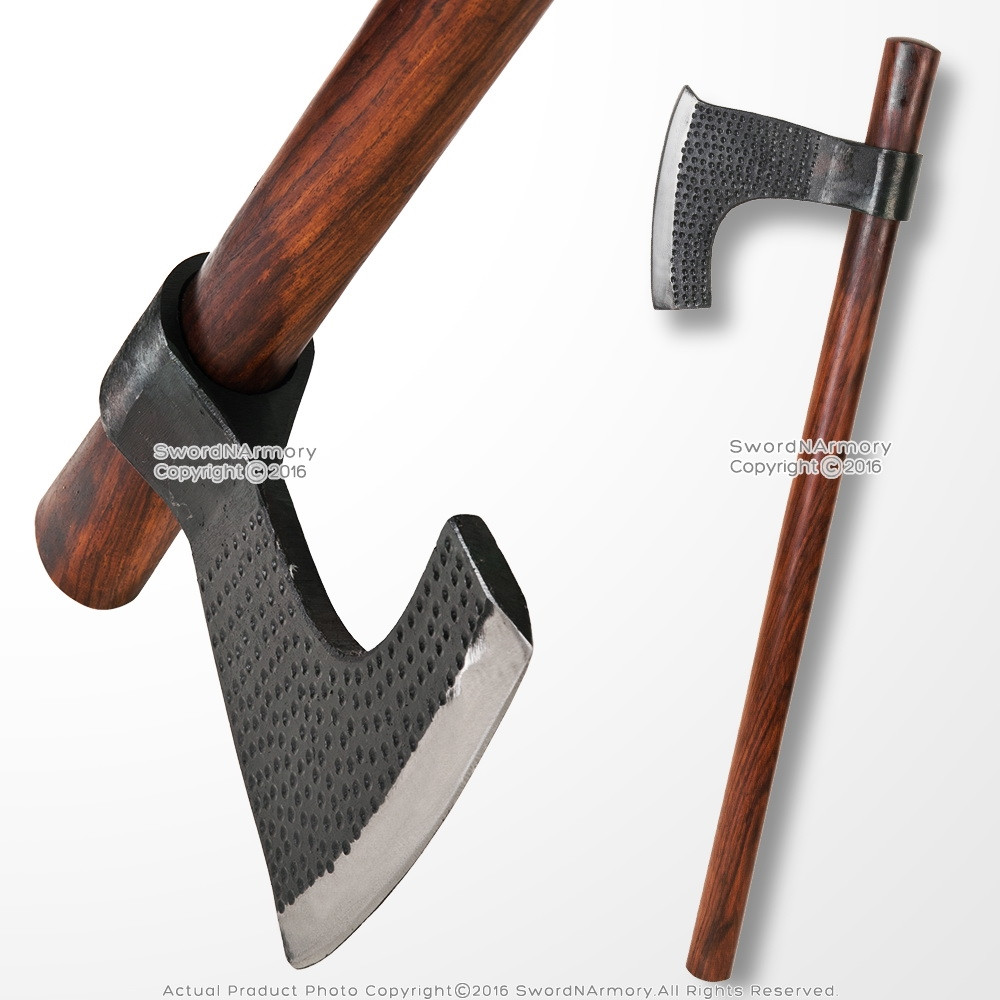 30" Steel Viking Warrior Battle Bearded Francisca Axe Combat Hatchet ...