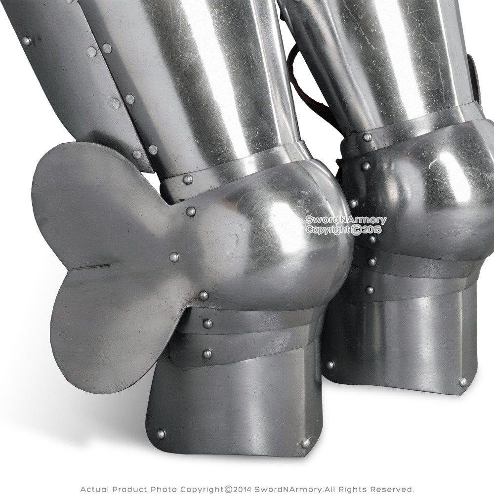 Medieval 16G Steel Fully Functional Upper Leg Plate Armor Pair Large ...