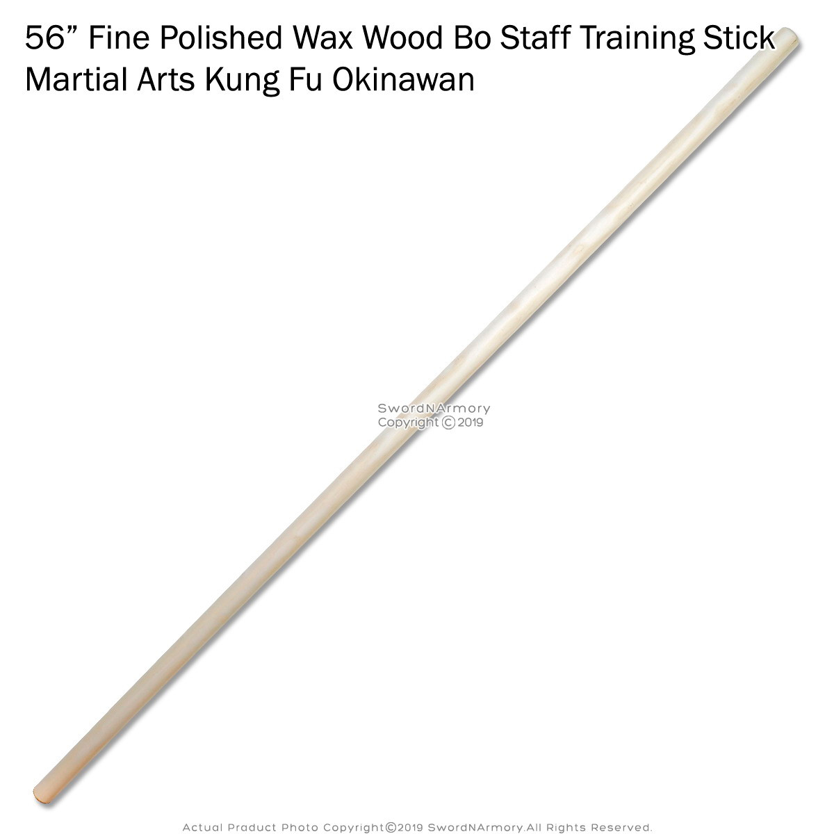 Natural/Polished White Wax Wood Bo Staff Martial Arts Taper Karate ...
