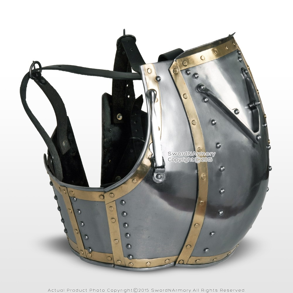 Large 14th Century 16G Steel Functional Medieval Churburg Armor Brass ...