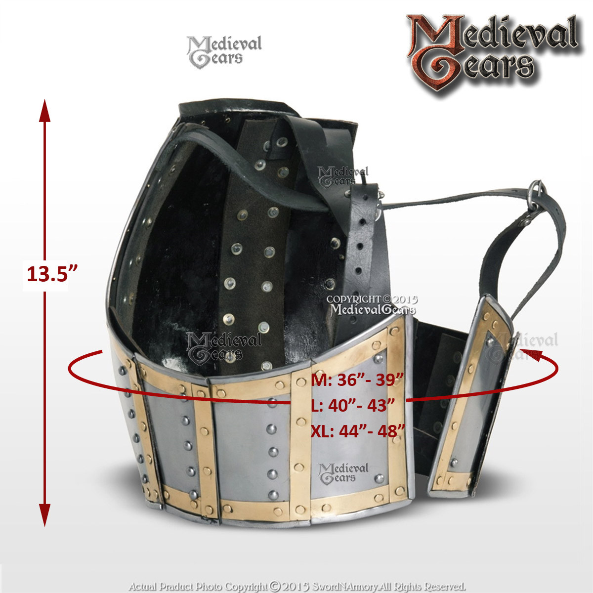 Large 14th Century 16G Steel Functional Medieval Churburg Armor Brass ...