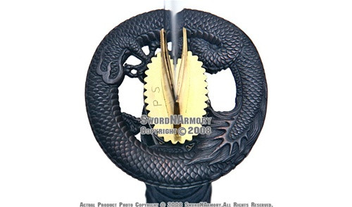Handmade Japanese Dragon Samurai Katana Sword Brown - Sword N Armory