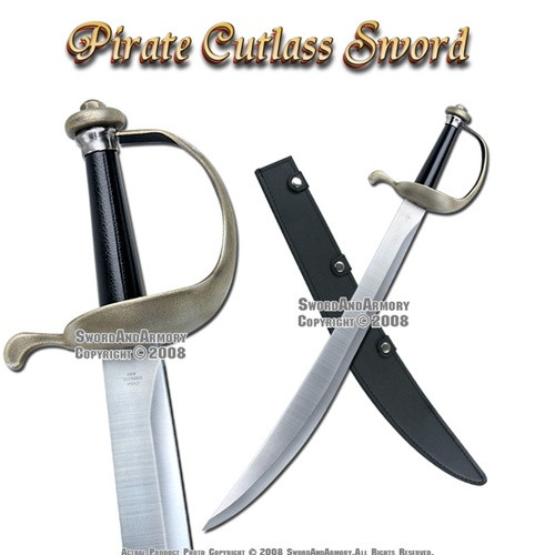 Pirate of Caribbean Cutlass Sword With Knuckle Bow Guard