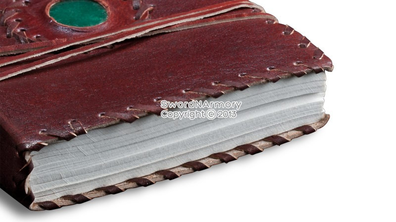 Handmade Medieval Renaissance Diary Leather Journal w/ Stone & Stiched ...