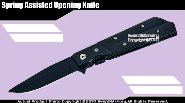 Spring Assisted Opening Knife Pocket Folder Wood Handle