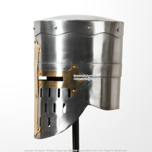 Medieval Renaissance Carbon Steel Pot Helm Handmade Bucket Helmet ...