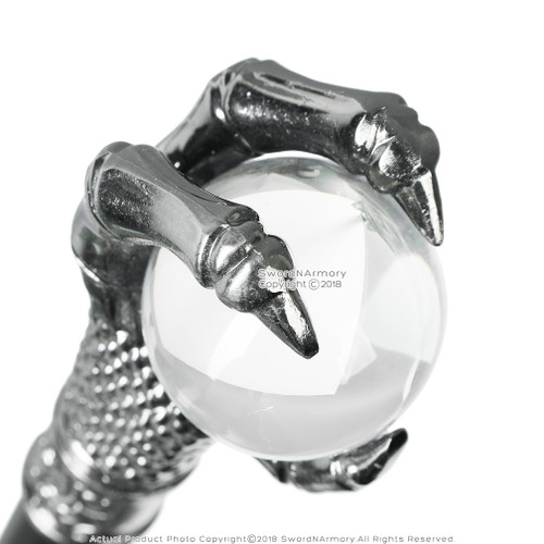 34" Fantasy Hawk Talon Claw with Crystal Ball Head Handle Walking Cane ...