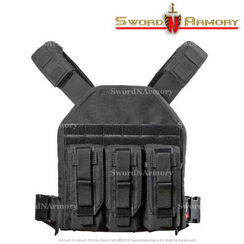 Yakeda Tactical Molle Paintball Airsoft Vest Adjustable Combat Training ...