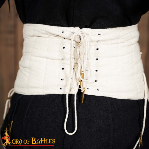 Medieval Padded Arming Broad Waist Belt Lendenier Black - Sword N Armory