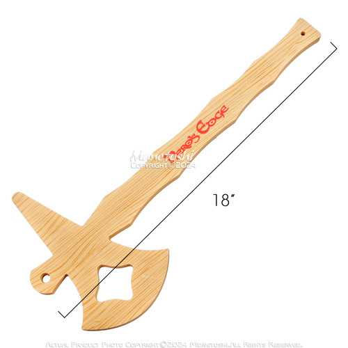 Munetoshi 18" Tomahawk Battle Axe Foam Wooden Finish Lightweight Prop ...