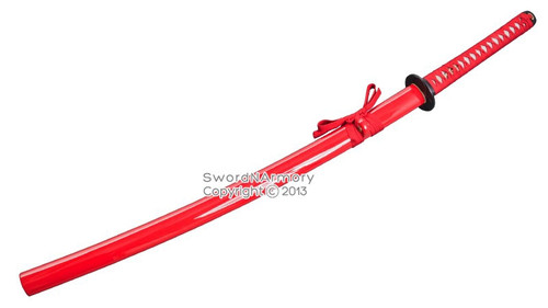 Red BIOHAZARD Z Apocalypse Katana Sword Zombie Printed Along Sharp ...