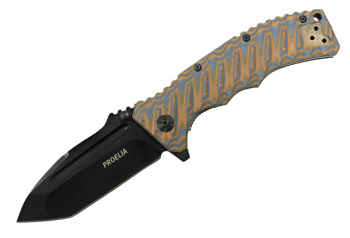 Proelia TX010 D2 Steel Tanto Blade Ball Bearing Liner Lock Tactical Pocket Knife G10