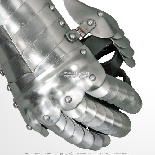 Medieval Flared Cuff Gauntlets Metal Glove Plate Armour 20G Steel Type ...