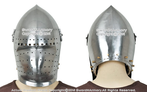 Battle Ready Functional Medieval Bascinet Helmet with Visor 14th ...
