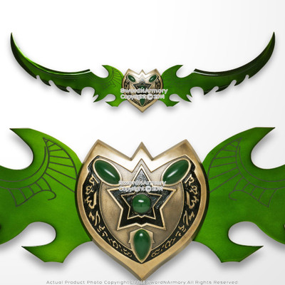 World of Warcraft 49" Fantasy Anime Sword Green Blade Shield Cosplay ...