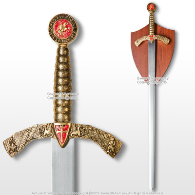40" Medieval Crusader Arming Sword with Red Cross Unsharpened Blade ...