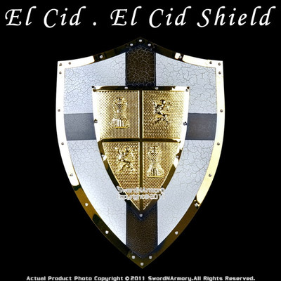 Medieval El Cid Shield Knight Armor Steel With Cross New