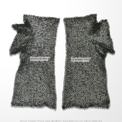 Large Chain Mail Voiders Black Pair Flat Ring Round Riveted (Alt) 9mm ...