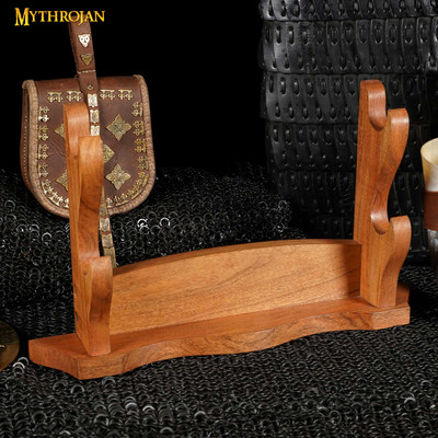 Mythrojan Solid Wood Sword Stand Medieval Sword Wall Mount Samurai ...