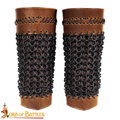 Monster Hunting Leather Bracers with Stitched Design And Blackened ...