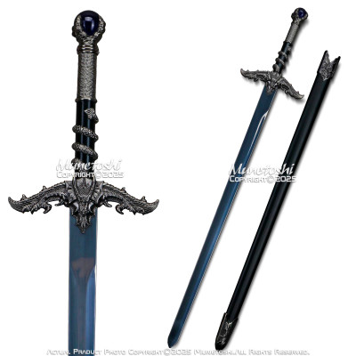 40" Metal Dragon Wing Medieval Blade Draconic Ornate Sword Halloween