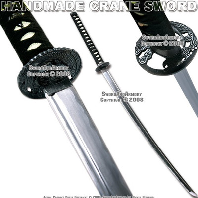 Handmade Full Tang Blade Crane Samurai Katana Sword New