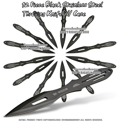 12 Piece 440 Stainless Steel Throwing Knife Set W/ Case