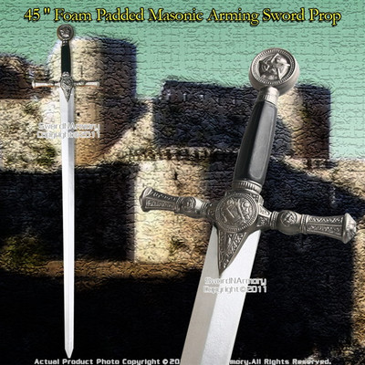 45 " Foam Padded Masonic Arming Sword Prop