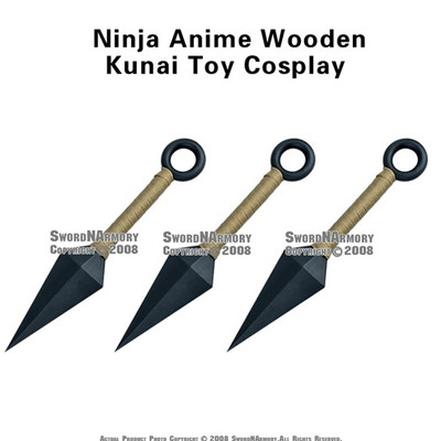 Set of 3 Wooden Kunai Ninja Anime Animation Toy Cosplay
