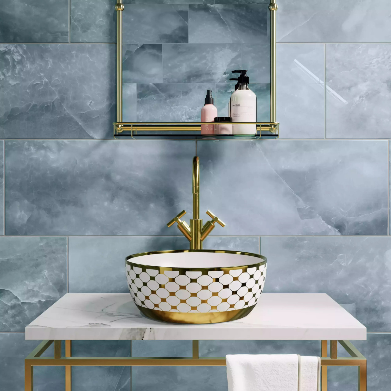 Marmer Onyx Blue 30x60cm | Tile Warehouse