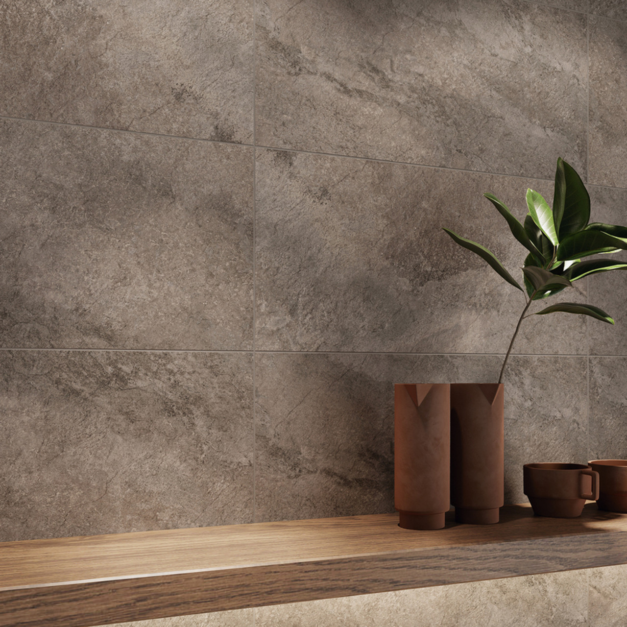 Gaia Taupe Stone Effect Tiles 30x60cm | Tile Warehouse