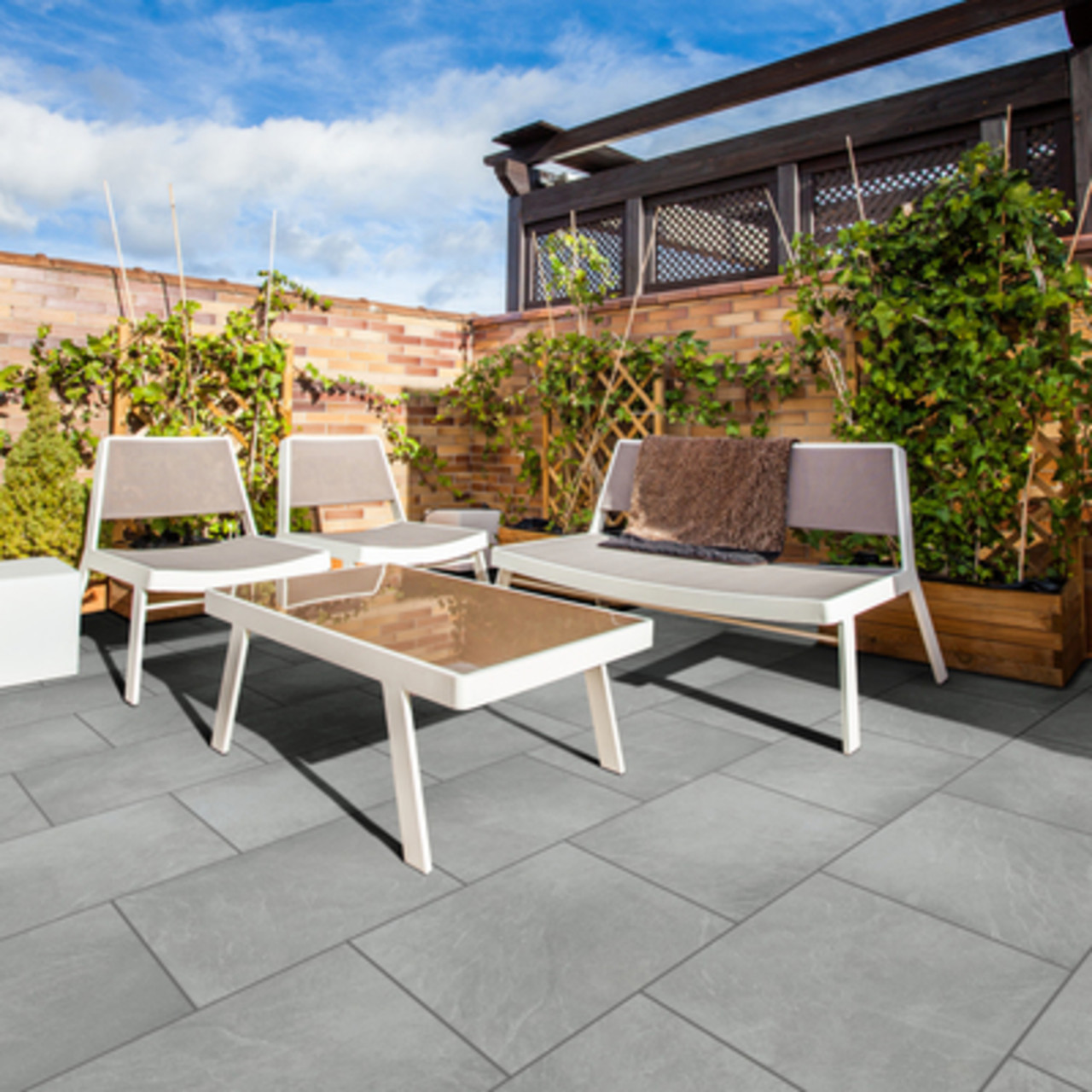 Station Light Grey Outdoor Porcelain Tiles 60x60cm | Tile Warehouse