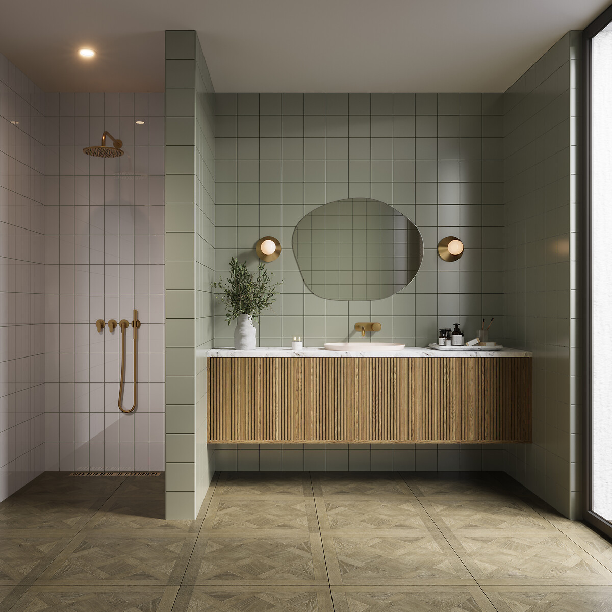 Matrix Olive Green Matt Wall Tiles 14.80x14.80cm | Tile Warehouse
