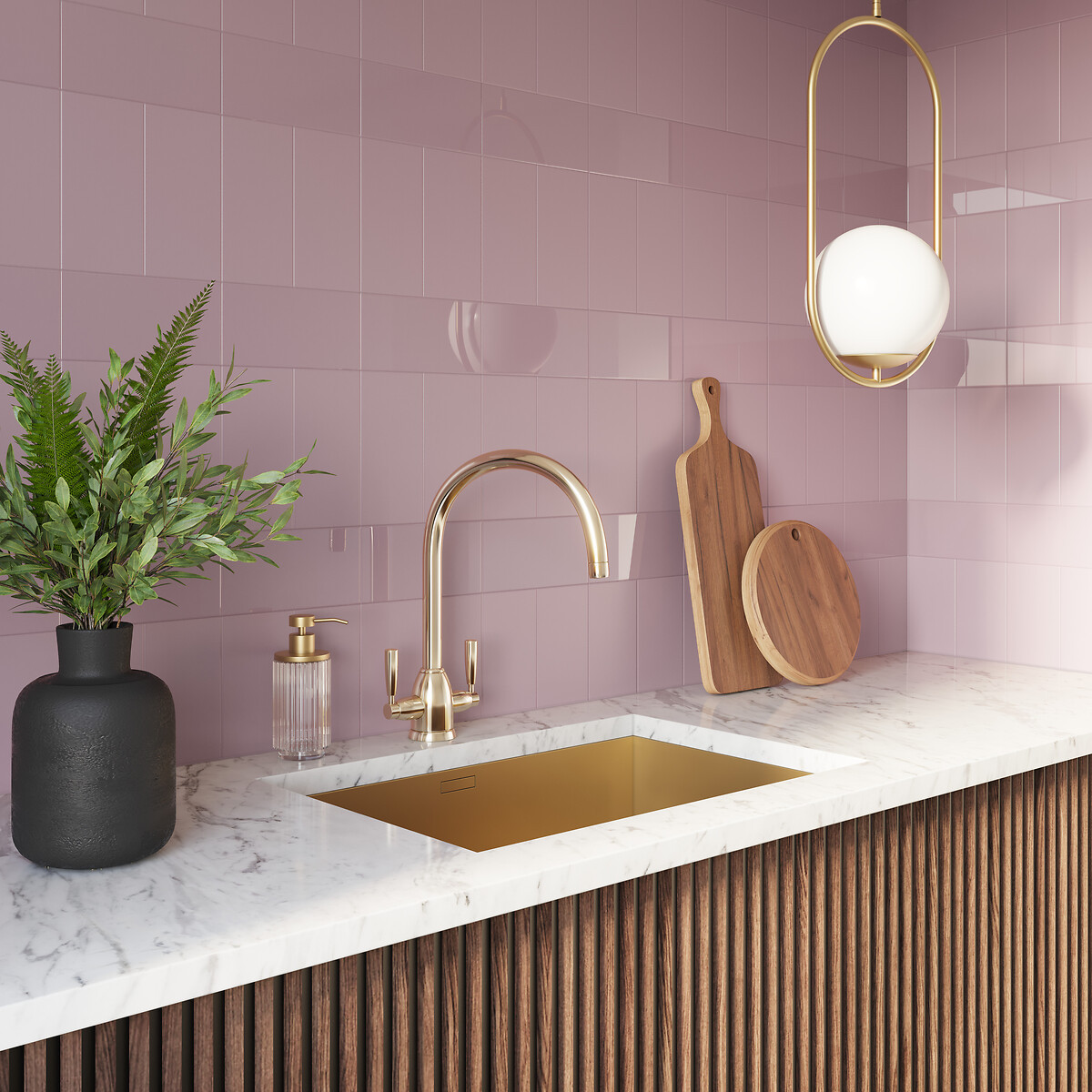 Matrix Quartz Pink Matt Wall Tiles 9.80x19.80cm | Tile Warehouse