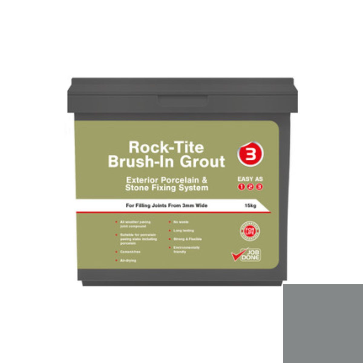 Rock-Tite Brush-In Grout Steel Grey (15kg) - Tile Warehouse