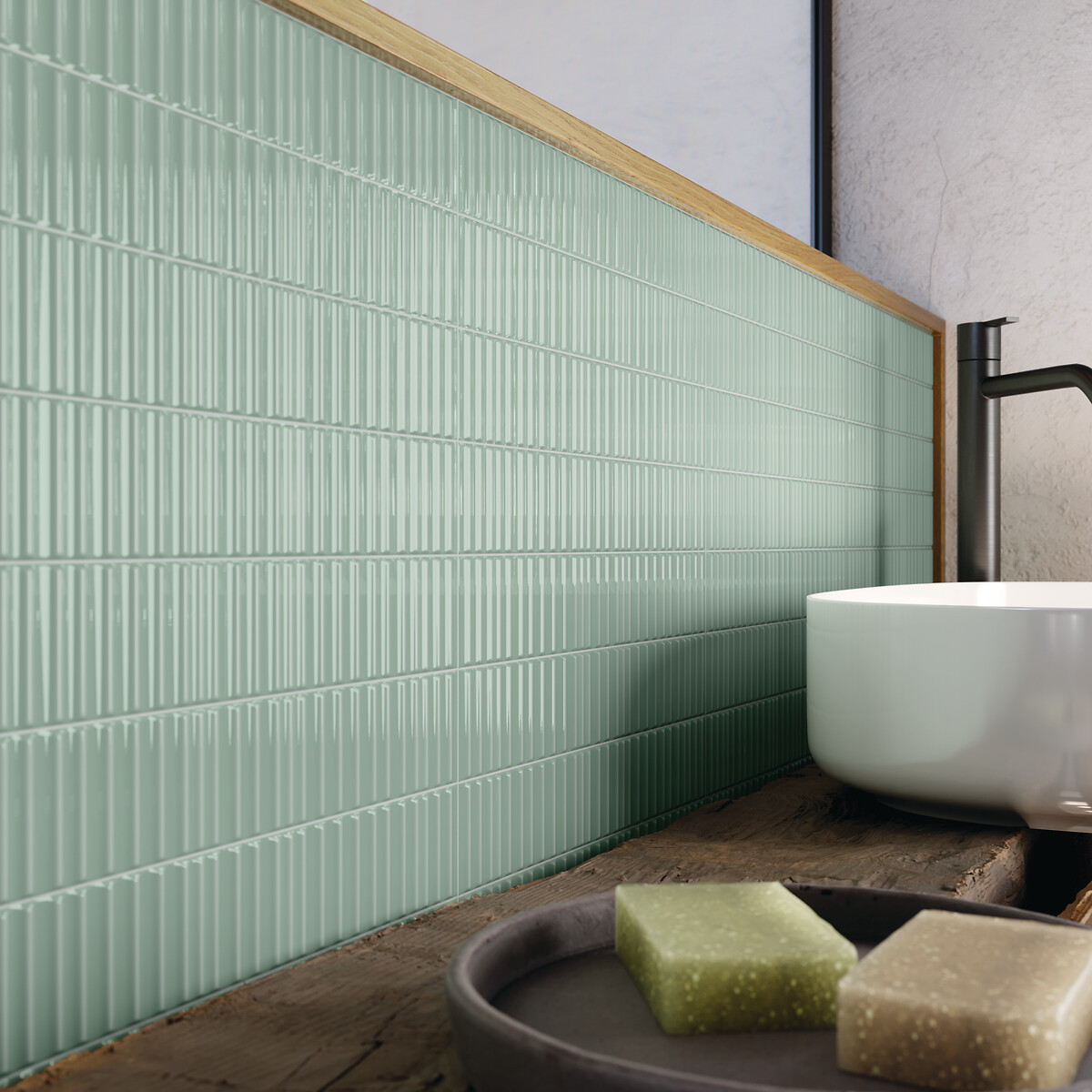 Tokyo Green Fluted Tiles 5x30cm | Tile Warehouse